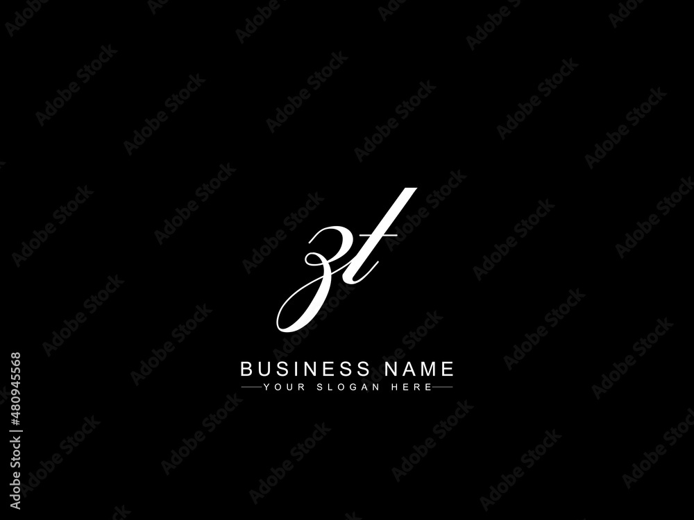 Premium ZT Letter logo, Signature Zt alphabet letter icon logo for ...