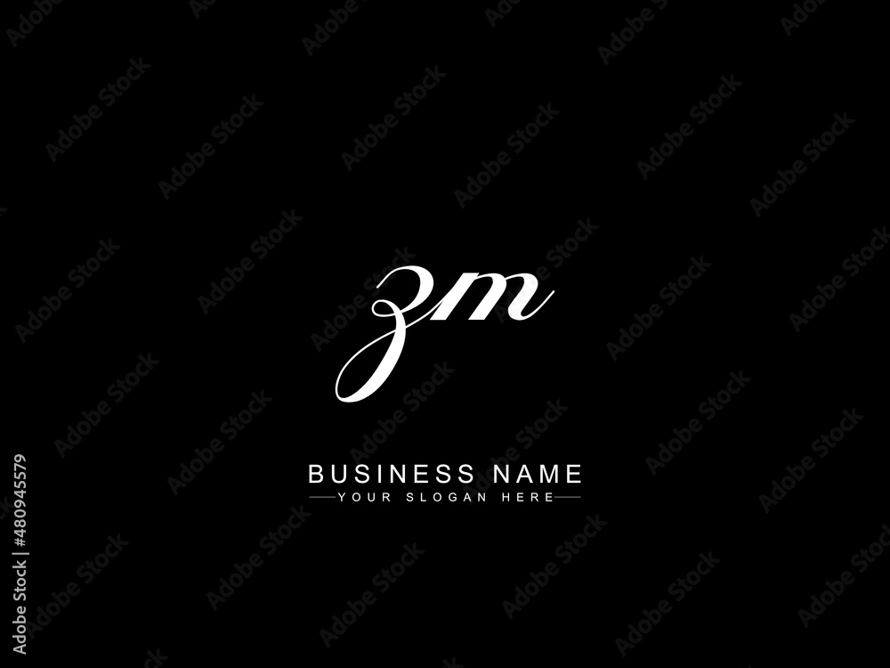 Premium ZM Letter logo, Signature Zm alphabet letter icon logo for ...