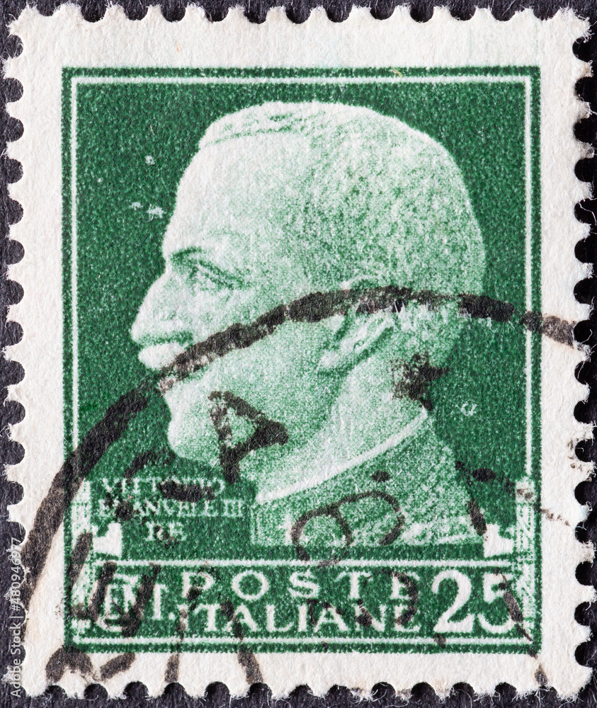 Italy - circa 1943: a postage stamp from Italy showing a portrait of ...