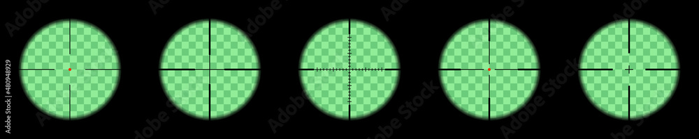 Gun viewfinder set. Sniper, hunting scope with night vision on a ...