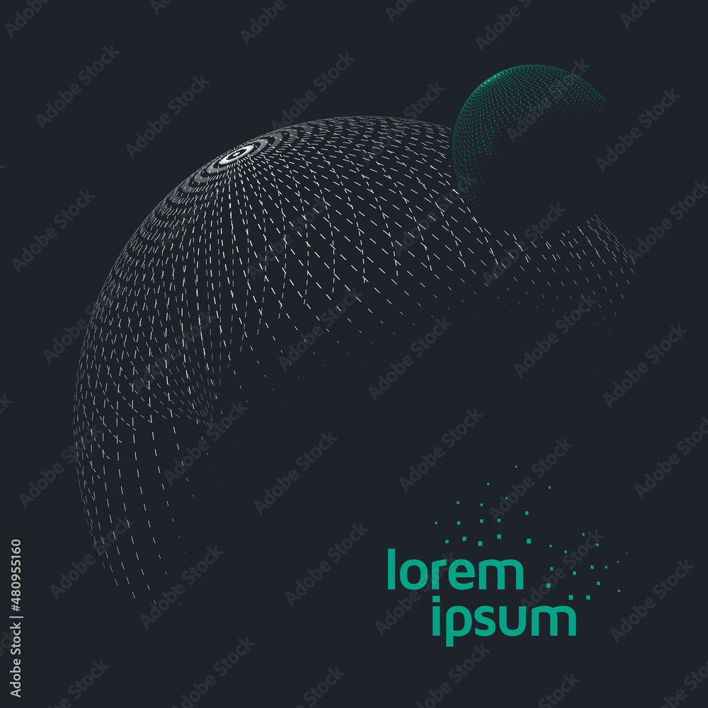 Graphic line dot planet. Space background poster. Vector Stock Vector ...