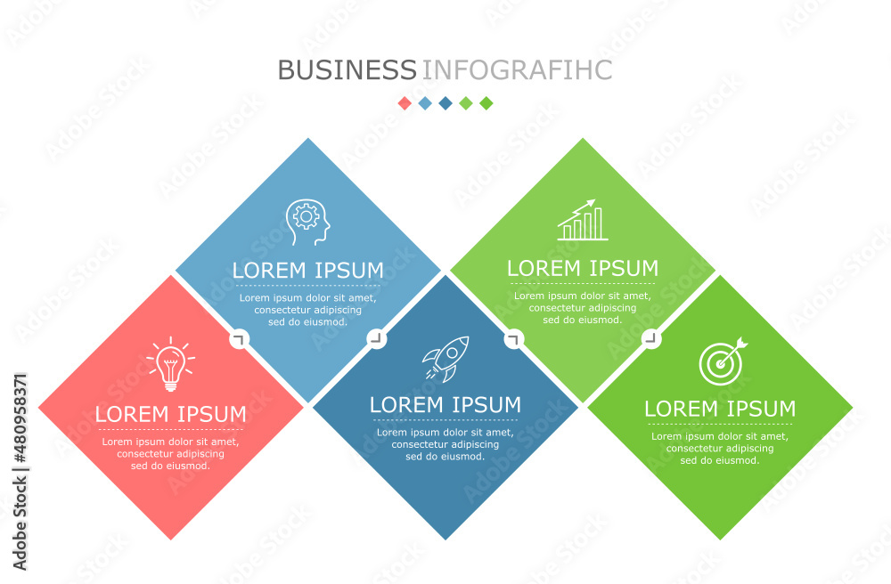 Business infographic Vector with 5 steps. Used for information,data ...
