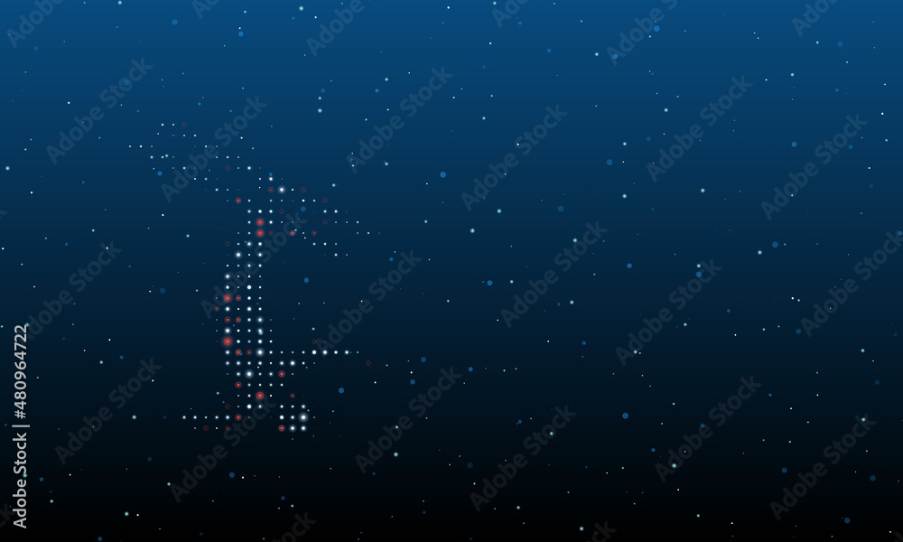 On the left is the freestyle skiing symbol filled with white dots ...