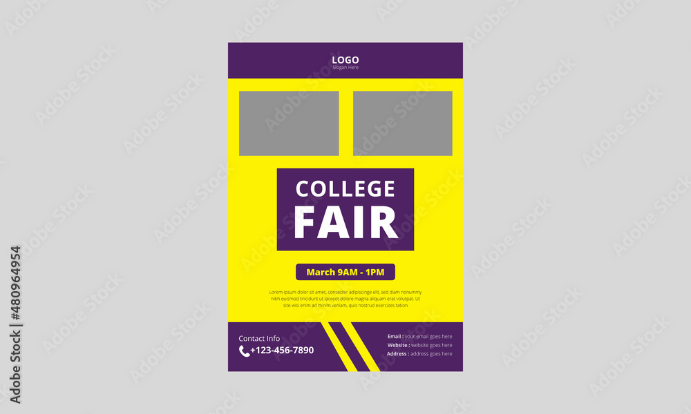 college fair flyer template design. education fair poster leaflet ...