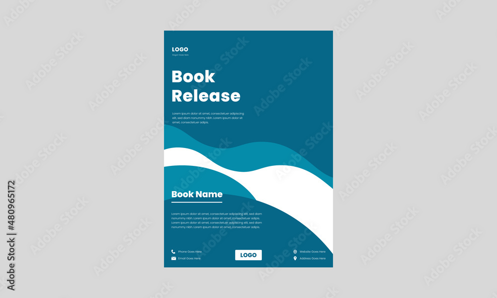 book launch flyer design template. book release flyer, poster in blue ...