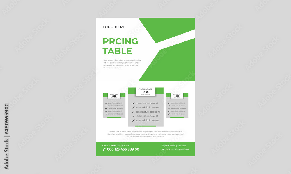 Pricing table flyer, The set of pricing plans, Comparing price or ...