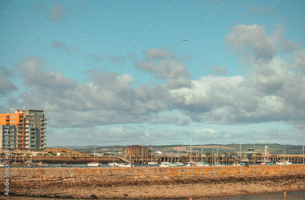 Wardie Bay in Edinburgh is a picturesque tourist destination with a ...