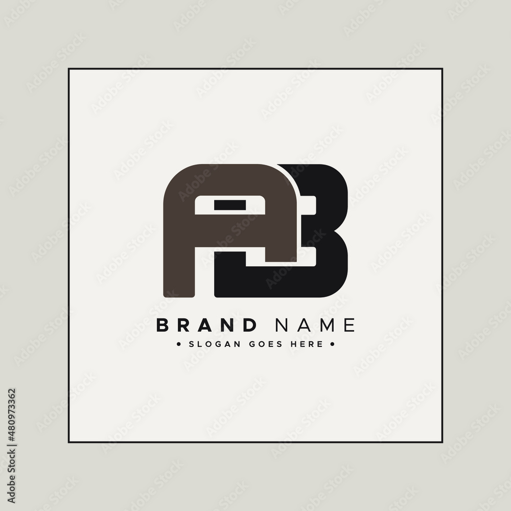 Initial Letter AB Logo - Minimal Business Logo for Alphabet A and B ...