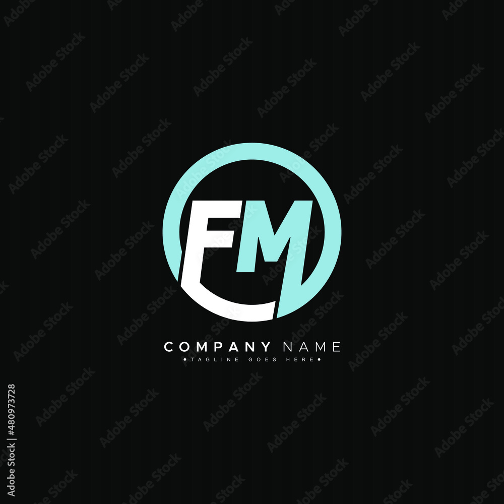 Initial Letter FM Logo - Simple Alphabet Logo Stock Vector | Adobe Stock