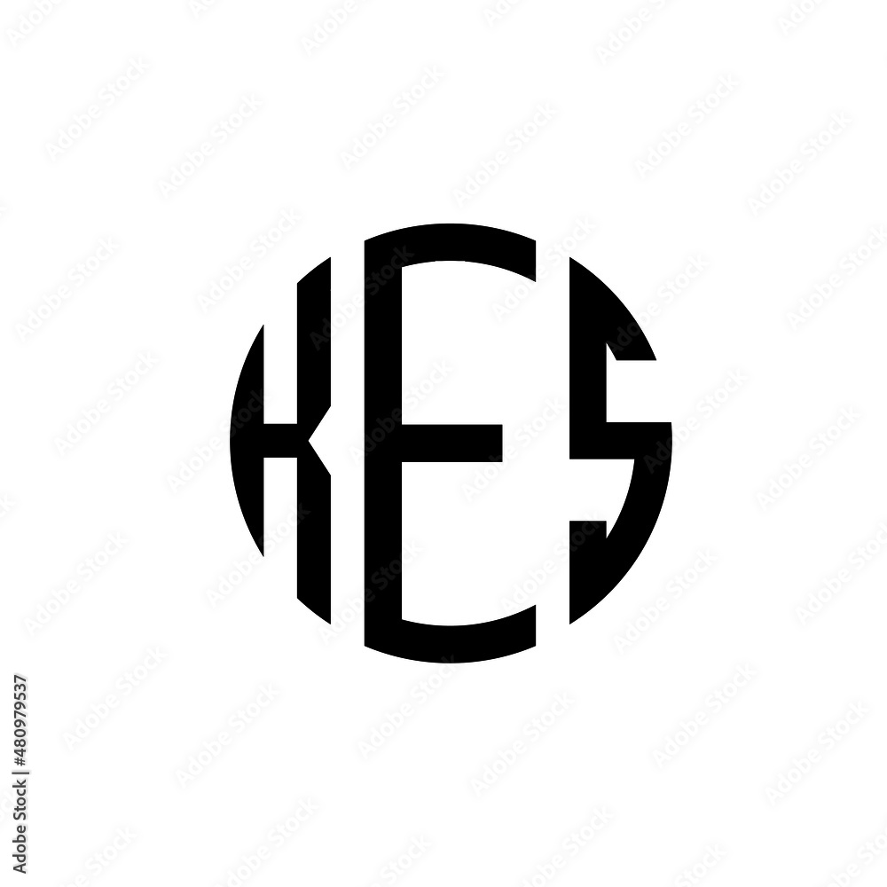 KES letter logo design. KES modern letter logo with black background ...