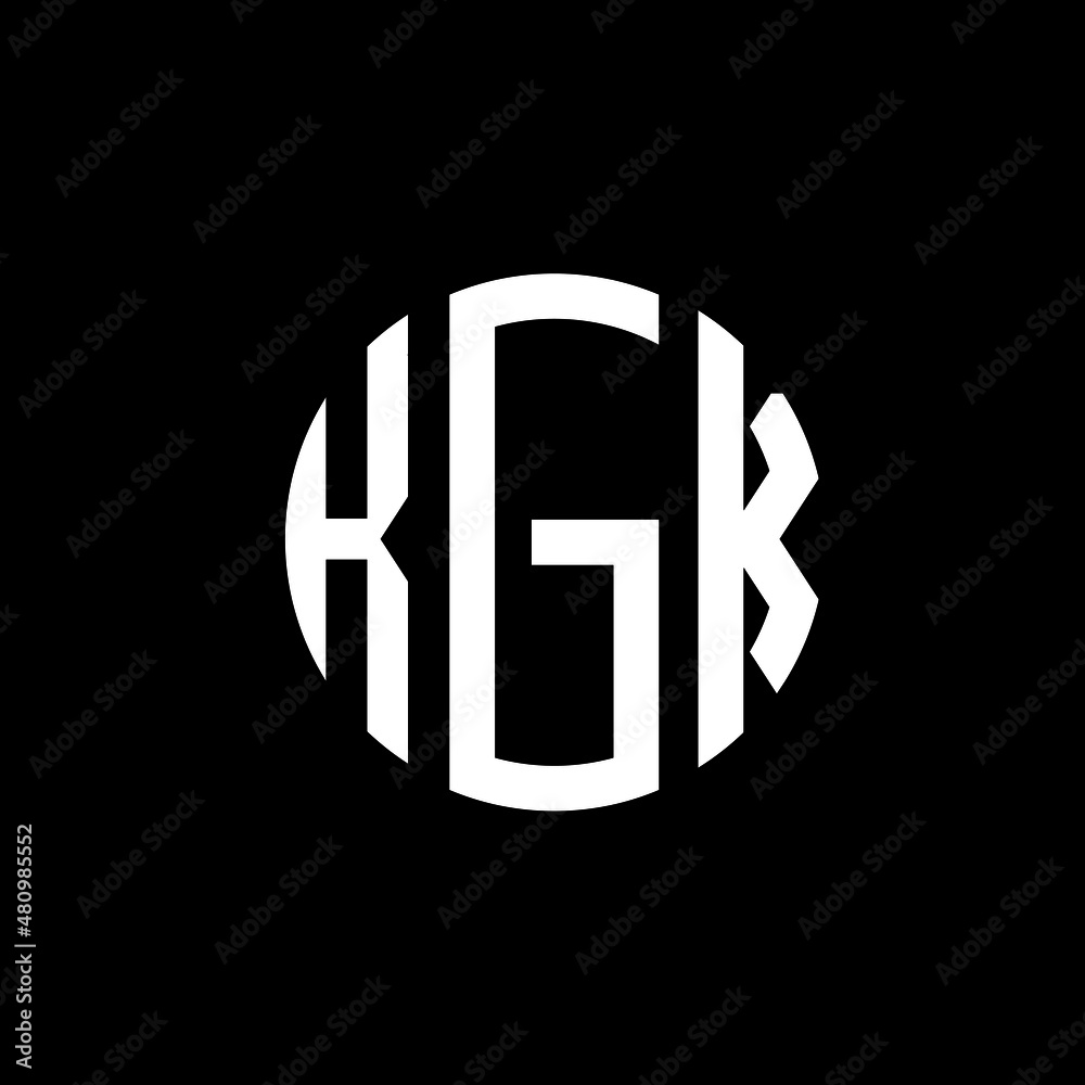 KGK letter logo design. KGK modern letter logo with black background ...