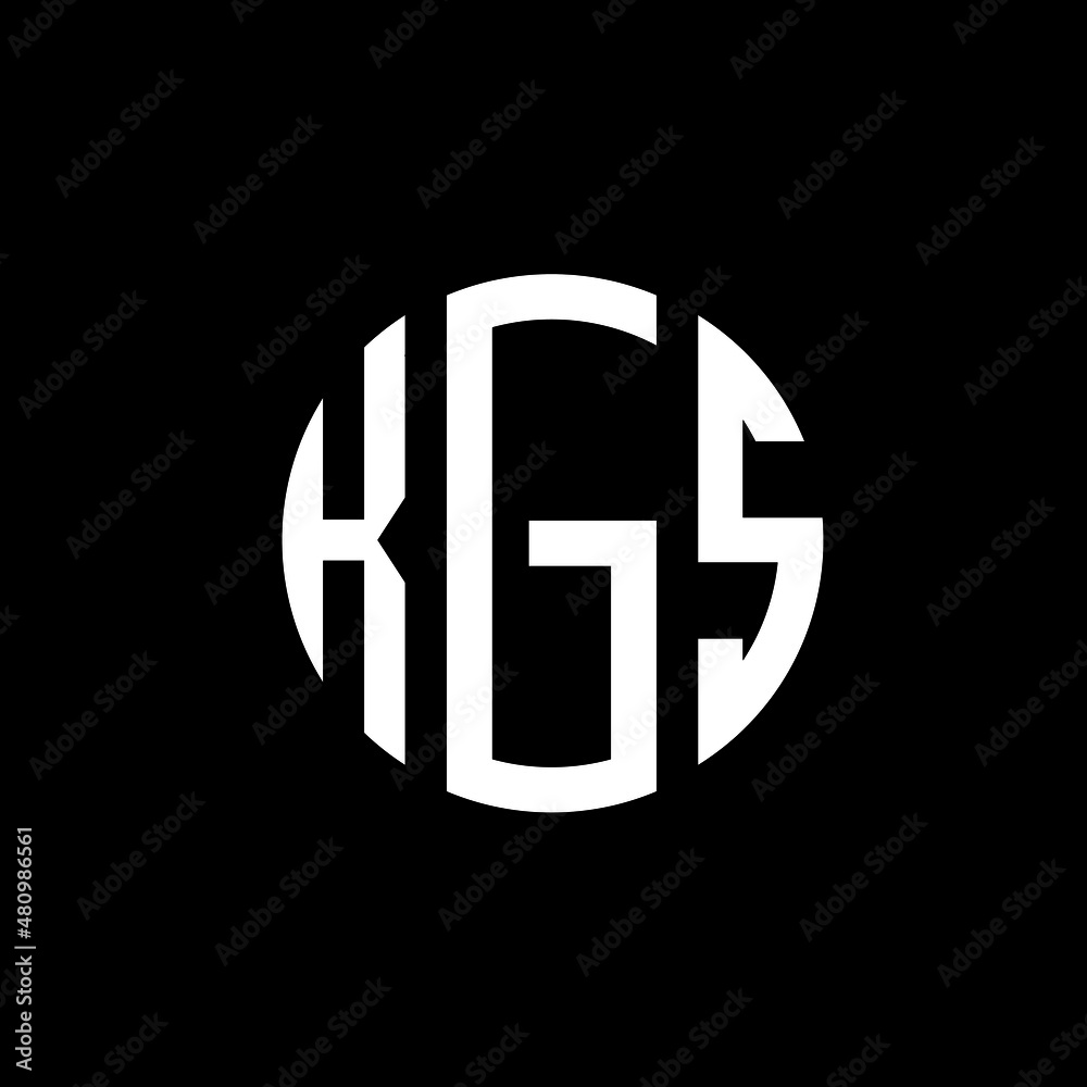 KGS letter logo design. KGS modern letter logo with black background ...