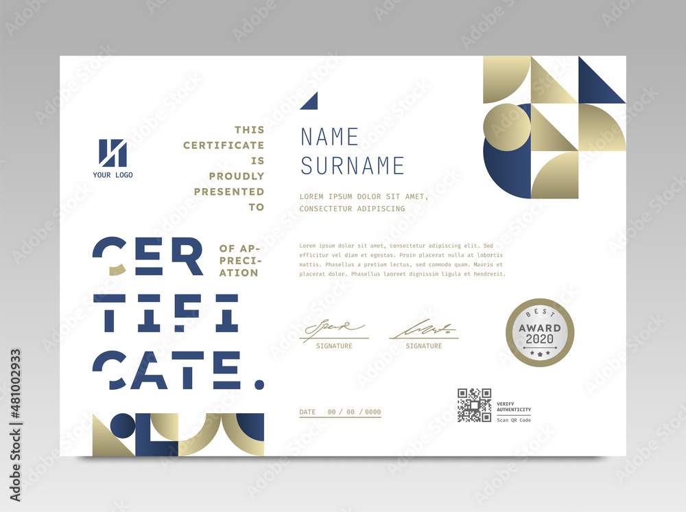 Modern Design Certificate. Certificate template awards diploma ...
