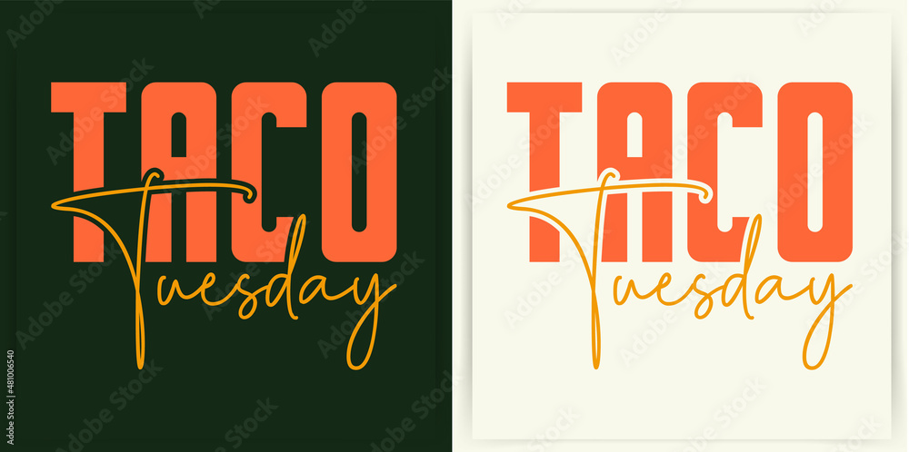 Taco lettering with vector illustration Cinco de mayo funny hand-drawn ...