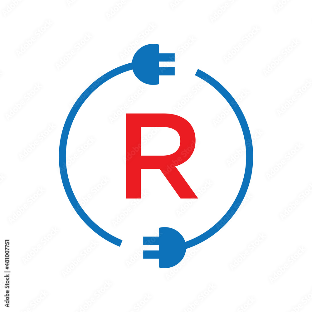 Thunder Bolt Letter R Electricity Logo. Electric Industrial, Power Sign ...