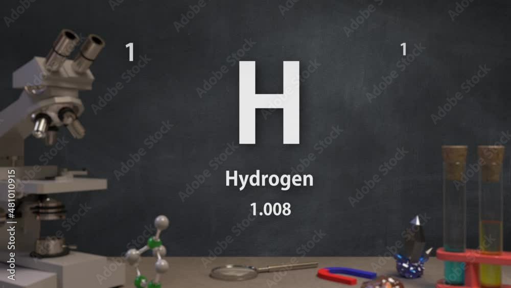 Element 1 Hydrogen H of the Periodic Table infographic Stock Video ...