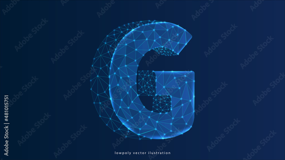 Alphabet letter G. Design of an Uppercase letter. Banner, template or a ...