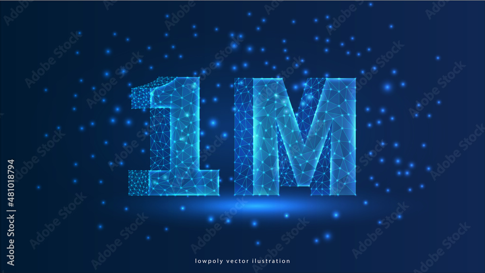 1m online social group, happy banner celebrate, Vector One million ...