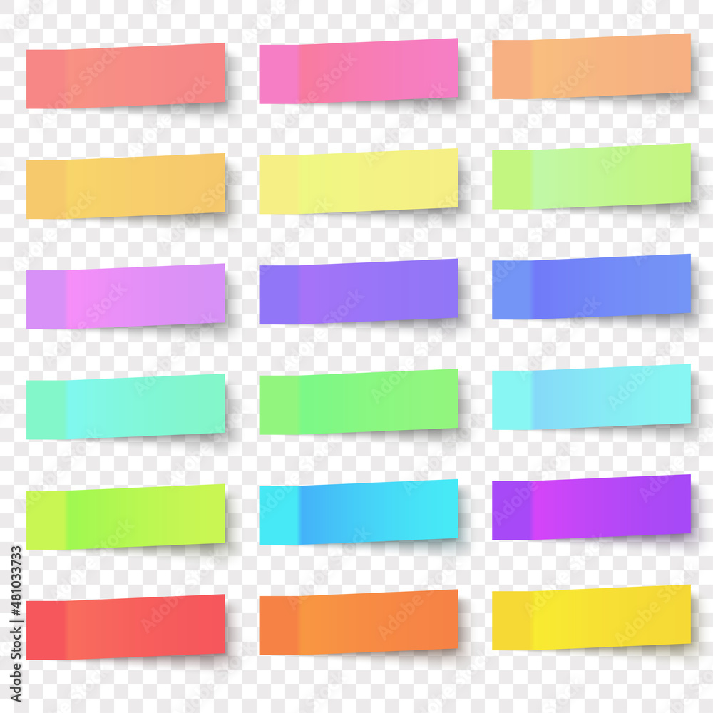 Set of colorfull stickers on transparent background. Vector Stock ...