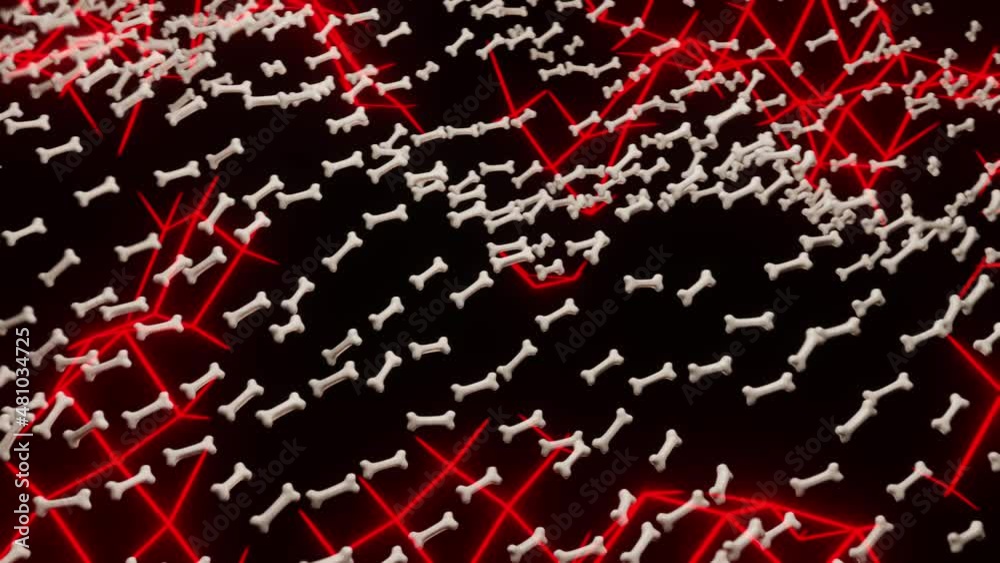 3D CGI Animation of Meme Dog Bone Treats Connected In A Blockchain ...