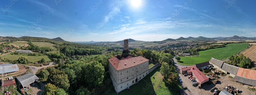 Zámek Skalka historical old castle Skalka in Ceske stredohori region ...
