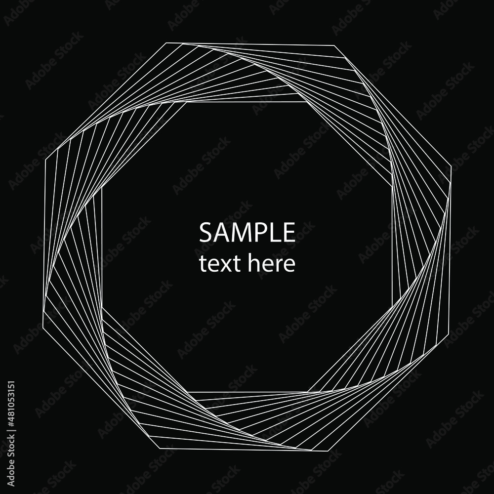 White rotated octagons in circle form. Trendy design element for web ...