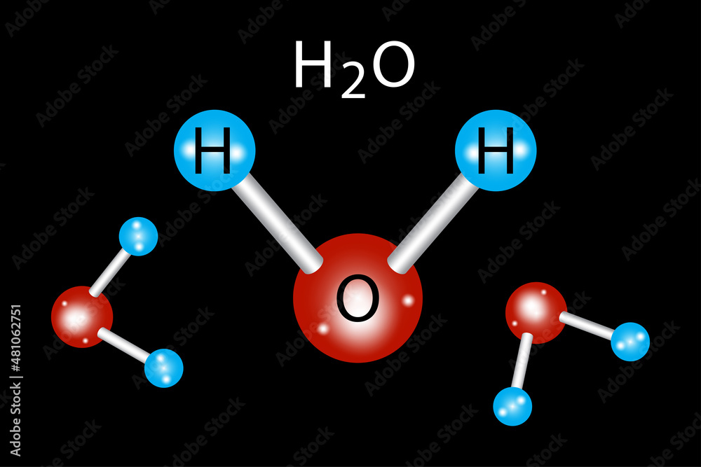 Water skeletal formula. H2O molecular structure. Scientific concept ...