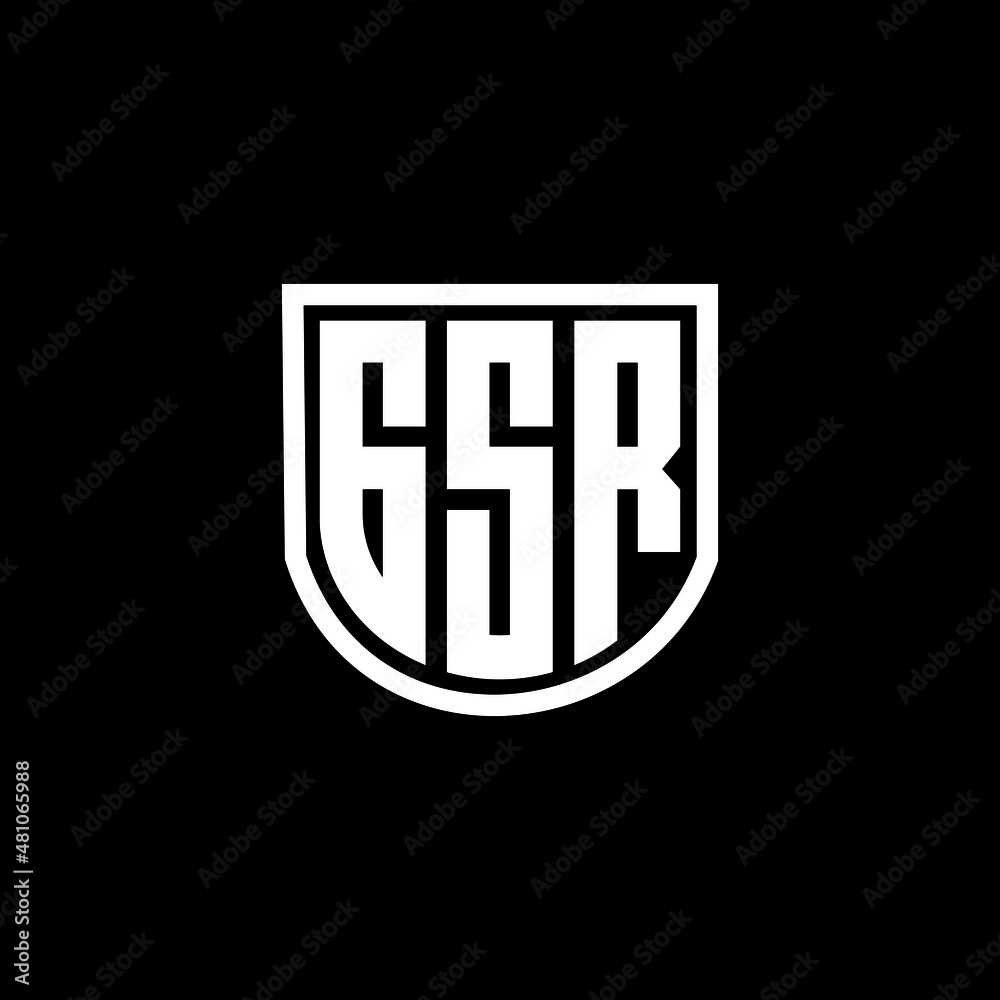 GSR letter logo design with black background in illustrator, vector ...
