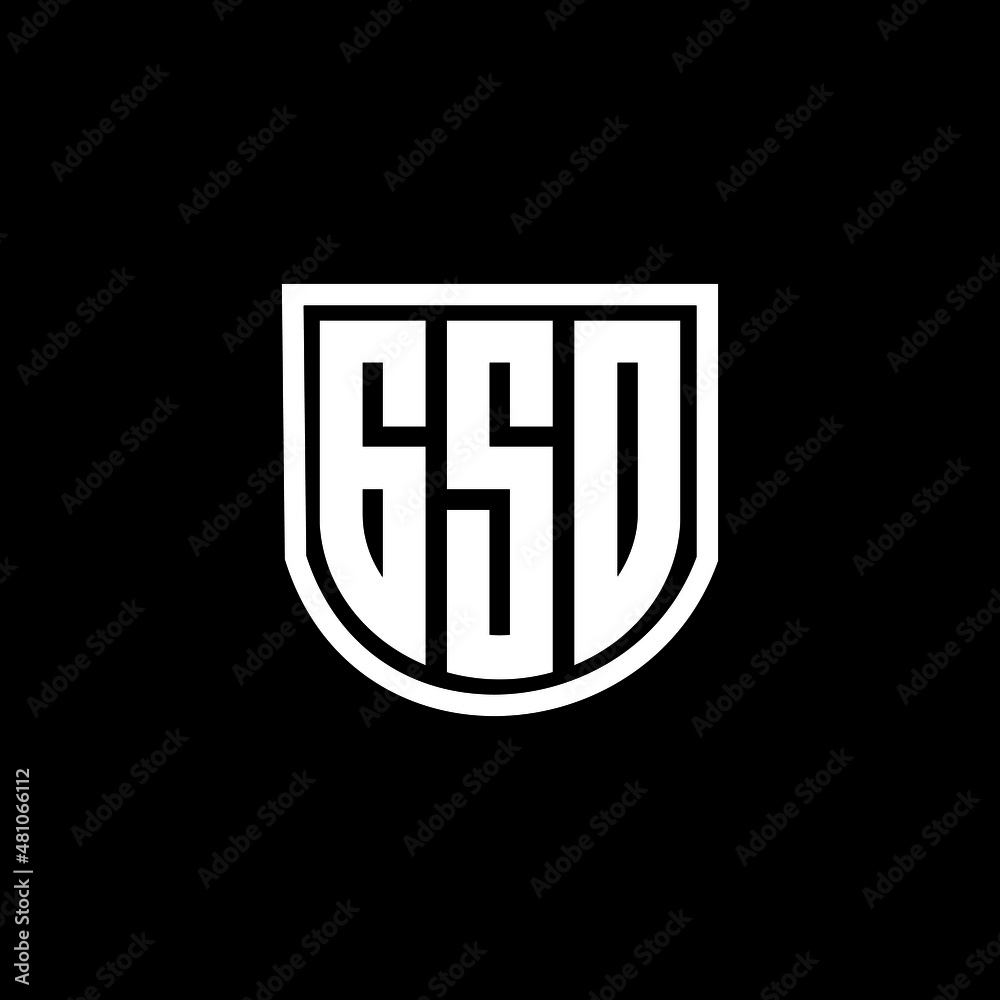 GSO letter logo design with black background in illustrator, vector ...