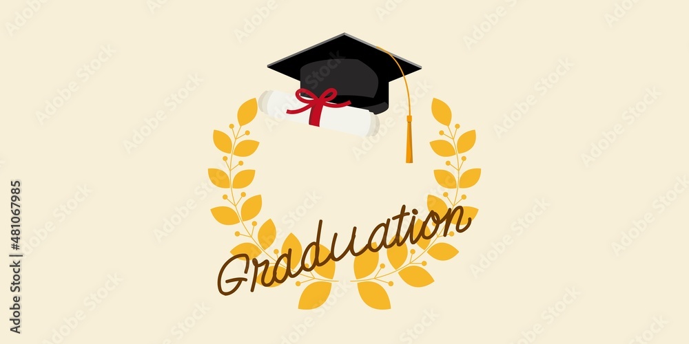 Graduation banner illustration. Graduates background. Vector ...