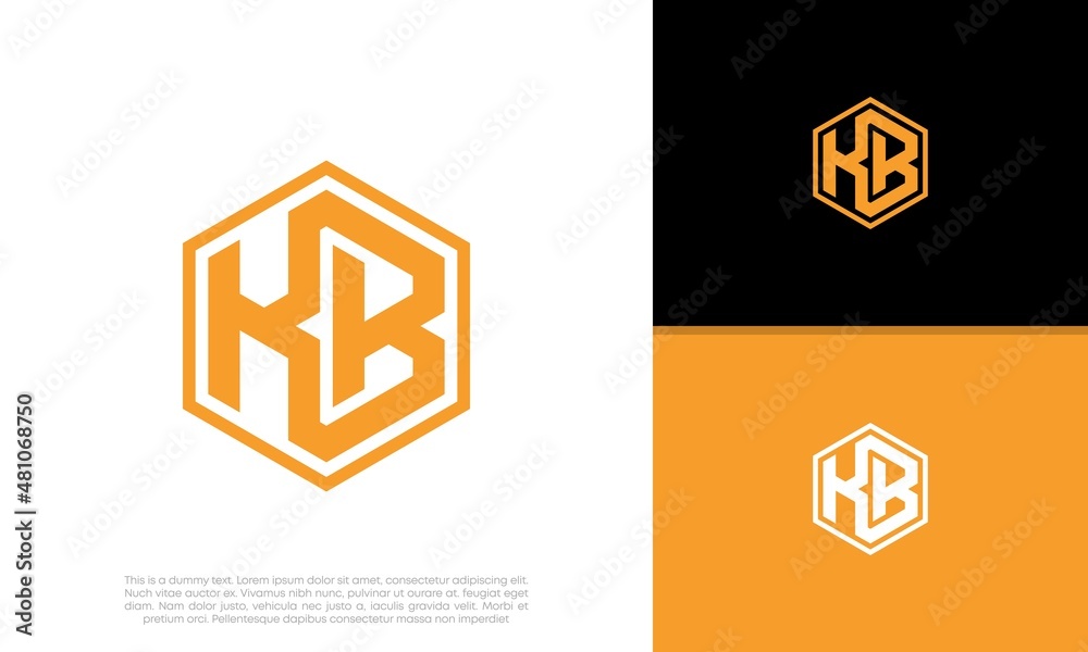 Initials KB logo design. Initial Letter Logo. Stock Vector | Adobe Stock