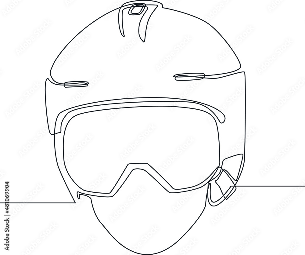 Simple continuous line drawing of attribute must wear when playing ...