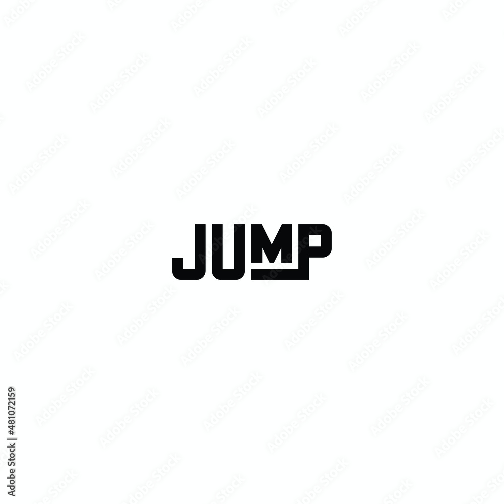 jump logo design, with the letter M up typography. Stock Vector | Adobe ...