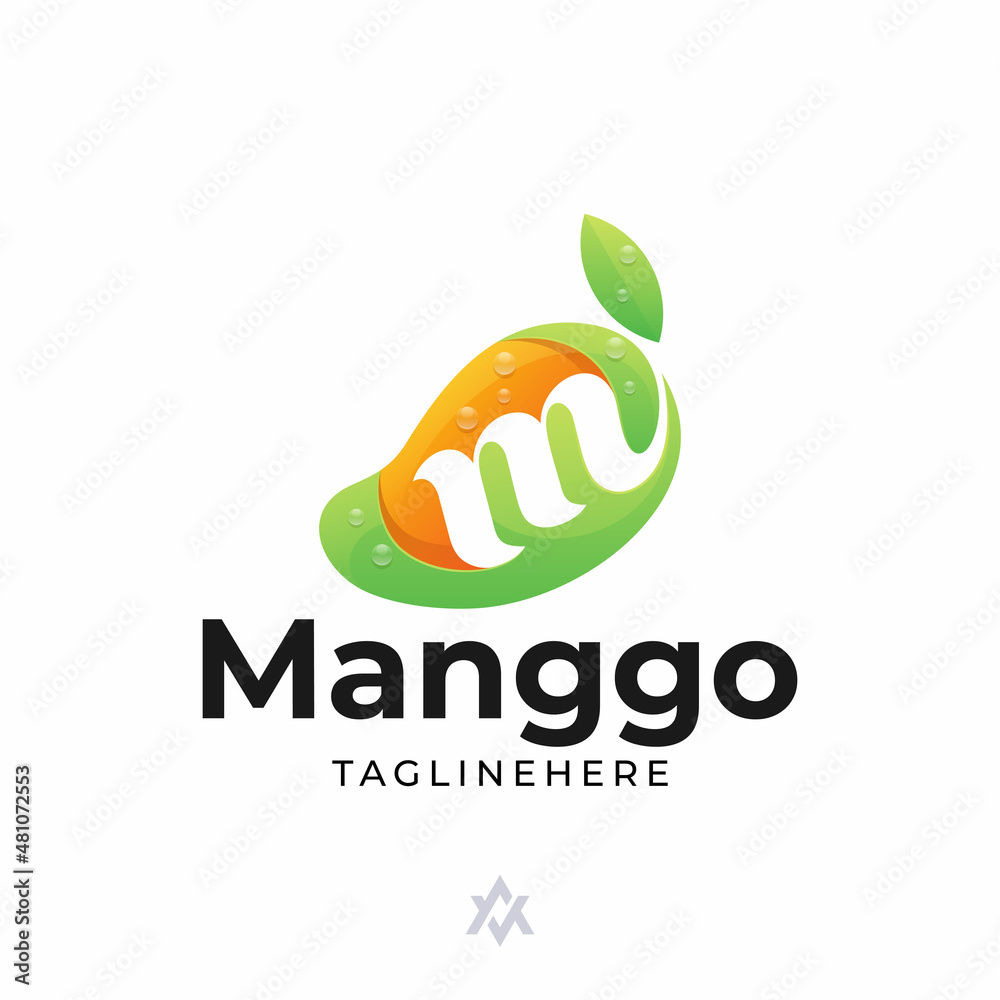 mango + letter M logo combination Stock Vector | Adobe Stock