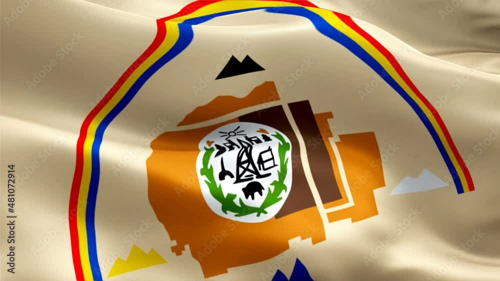 Navajo flag. National 3d Navajo flag waving seamless loop animation ...