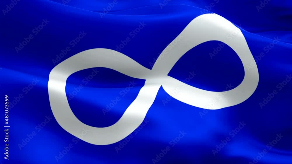 Metis flag. National 3d Metis flag waving seamless loop animation ...