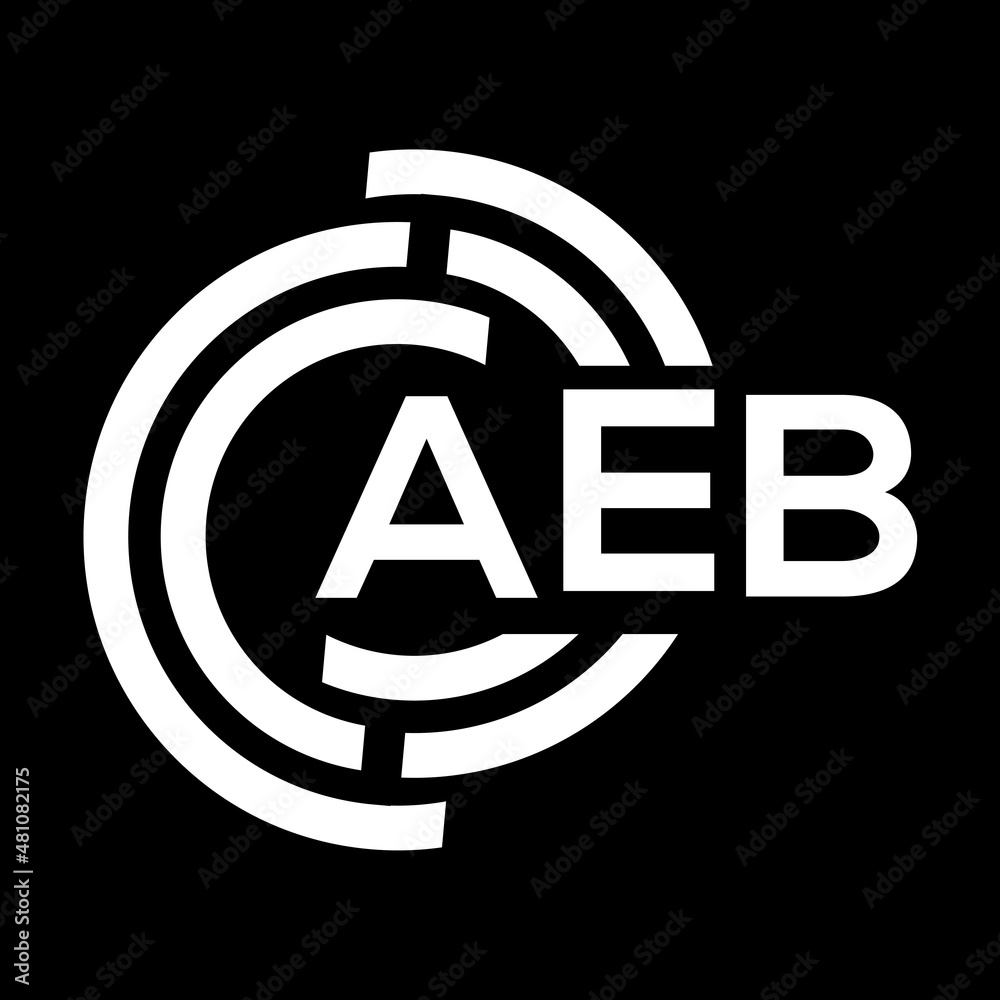 AEB letter logo design on black background. AEB creative initials ...