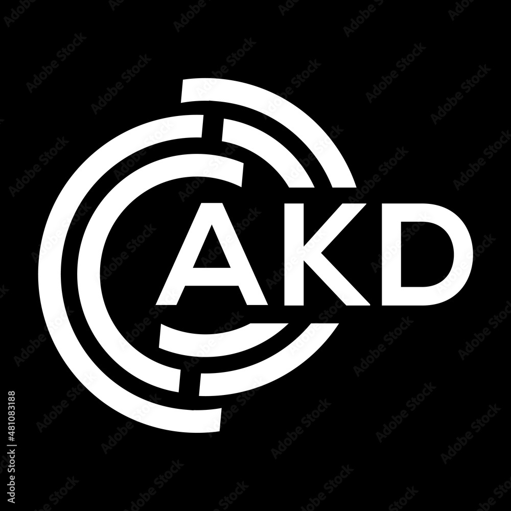 AKD letter logo design on black background. AKD creative initials ...
