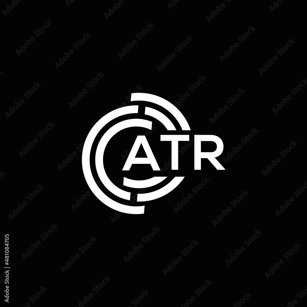 ATR letter logo design on black background. ATR creative initials ...