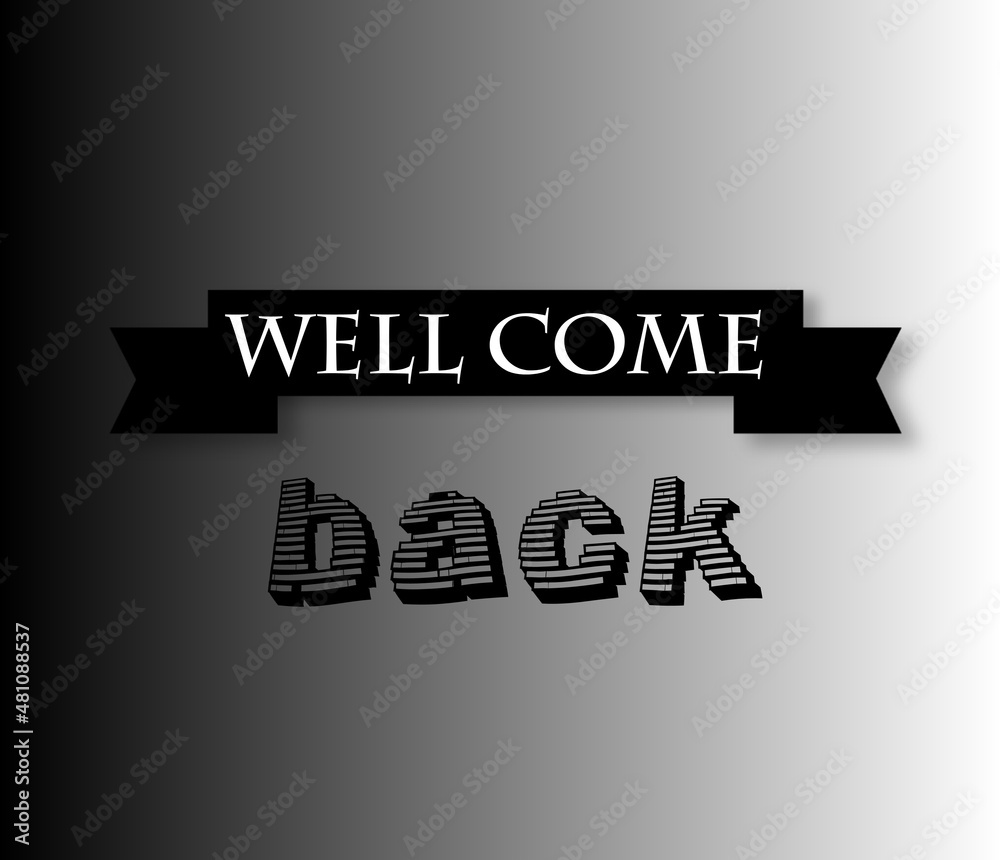 Well come back text card welcome back hand drawn lettering sign ...