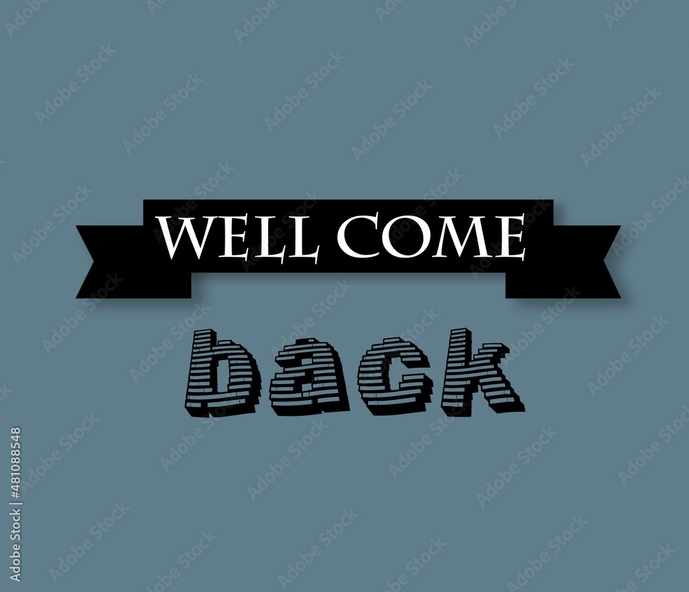 Well come back text card welcome back hand drawn lettering sign ...