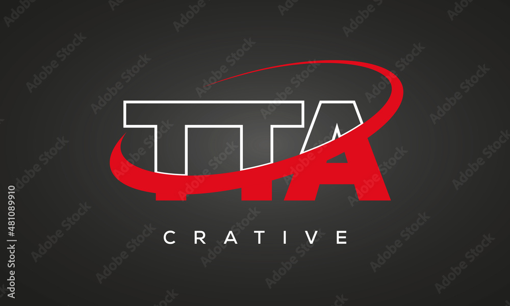 TTA creative letters logo with 360 symbol vector art template design ...