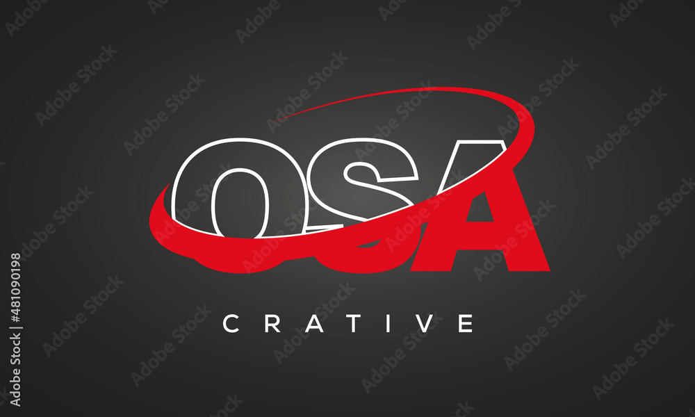 OSA creative letters logo with 360 symbol vector art template design ...