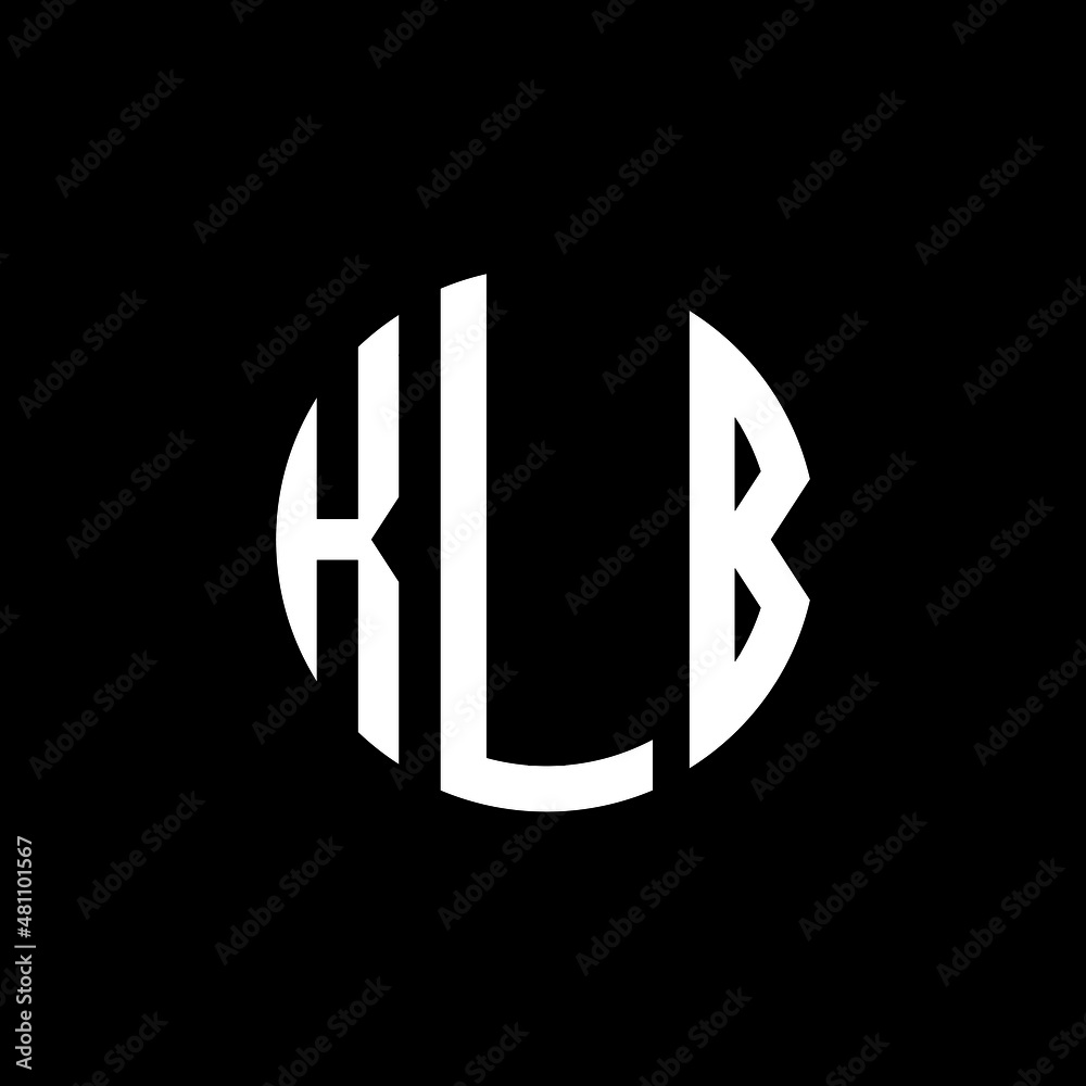 KLB letter logo design. KLB modern letter logo with black background ...