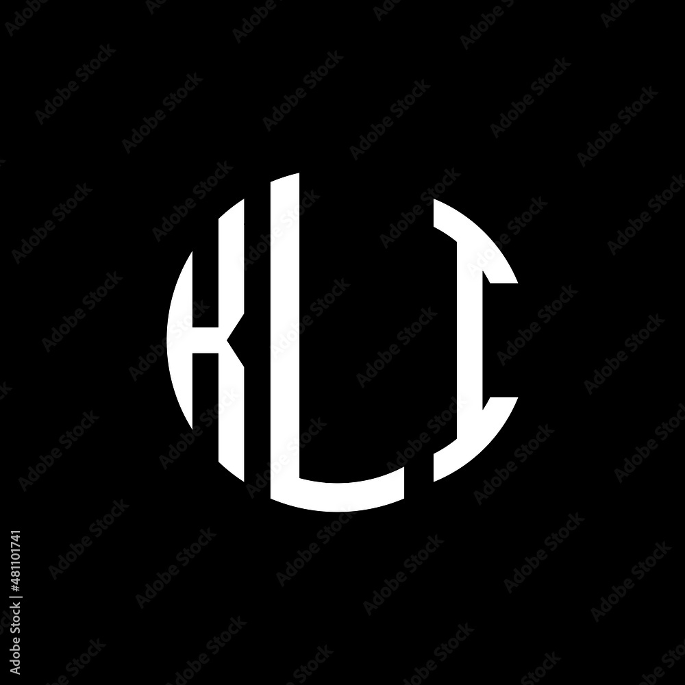 KLI letter logo design. KLI modern letter logo with black background ...