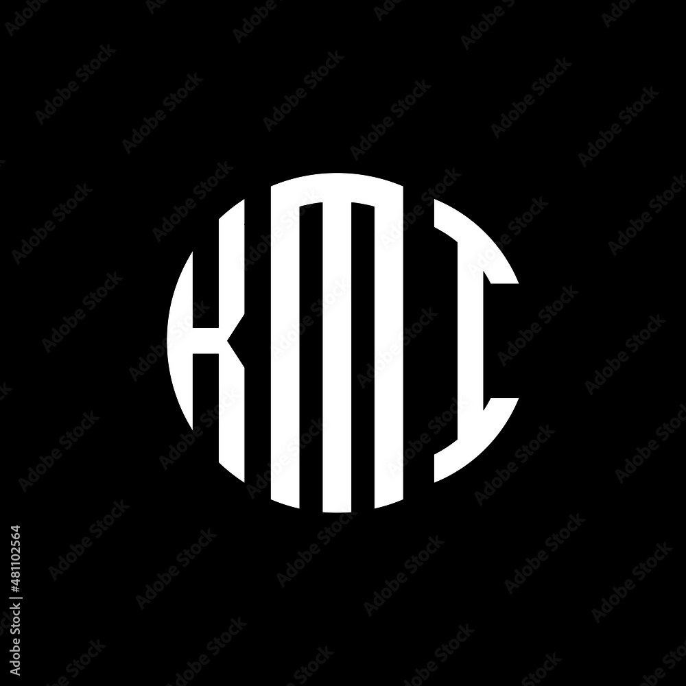 KMI letter logo design. KMI modern letter logo with black background ...