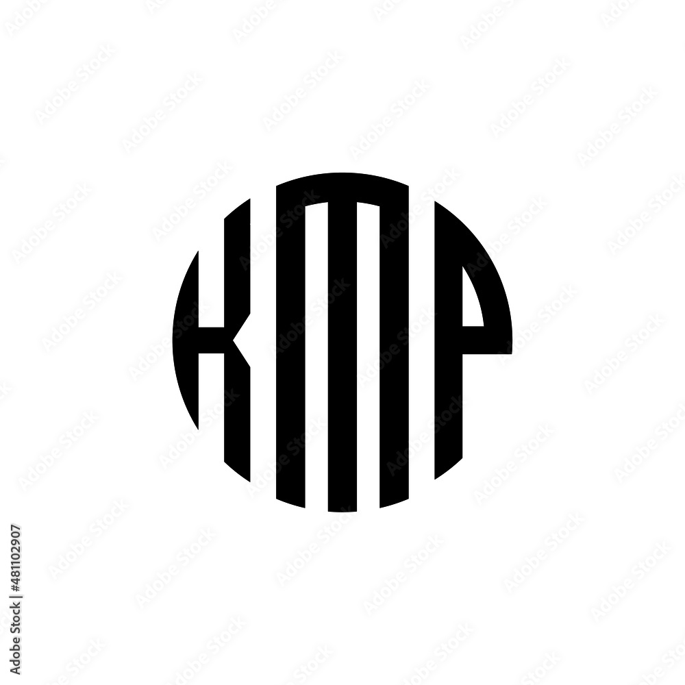 KMP letter logo design. KMP modern letter logo with black background ...