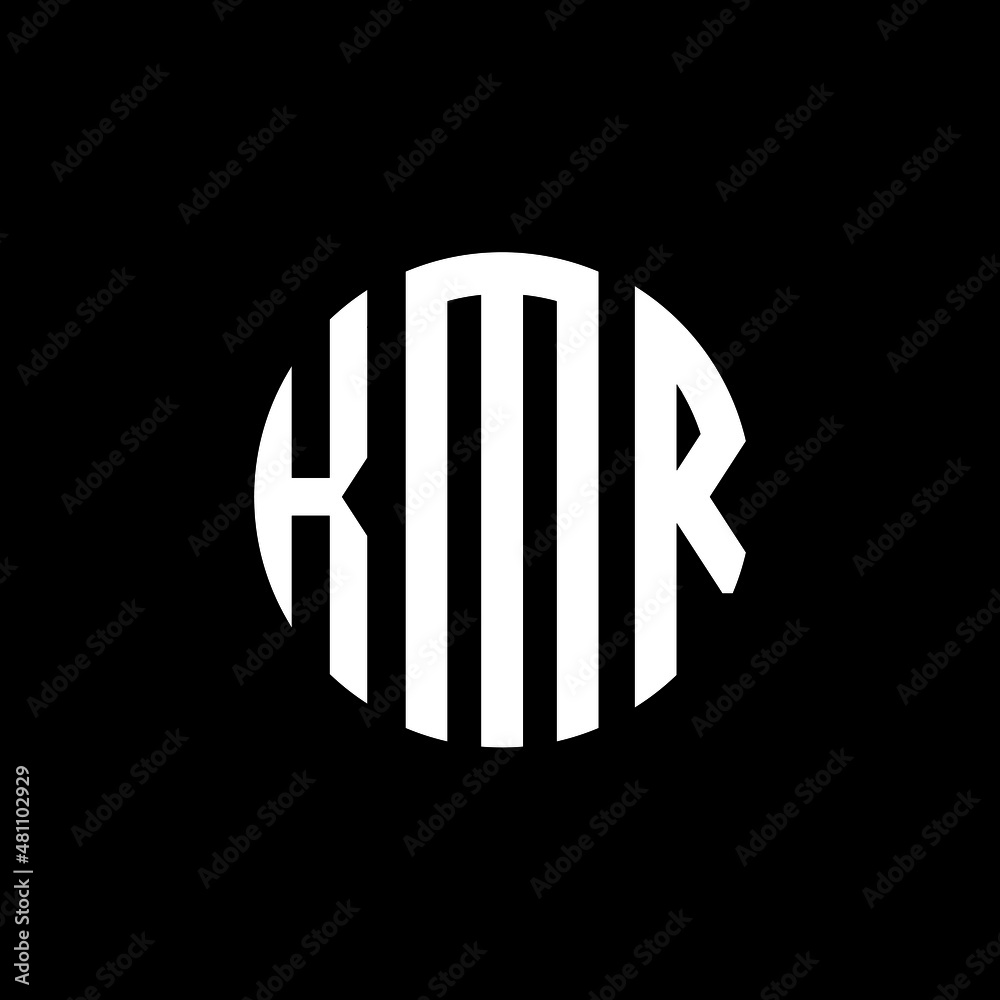 KMR letter logo design. KMR modern letter logo with black background ...