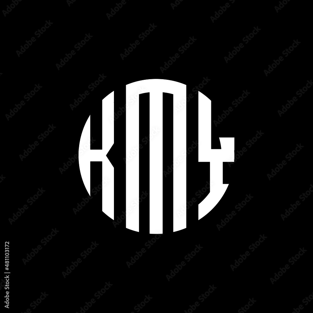 KMY letter logo design. KMY modern letter logo with black background ...