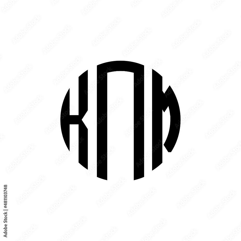 KNM letter logo design. KNM modern letter logo with black background ...